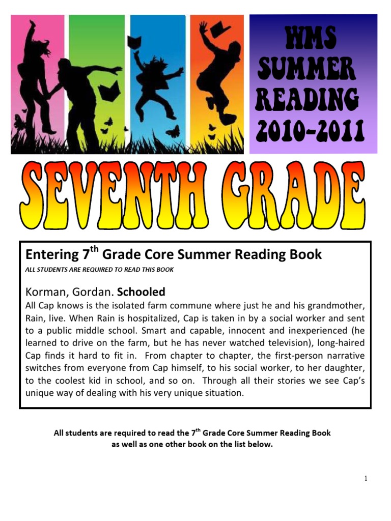 Entering 7 Grade Core Summer Reading Book: Korman, Gordan. Schooled ...