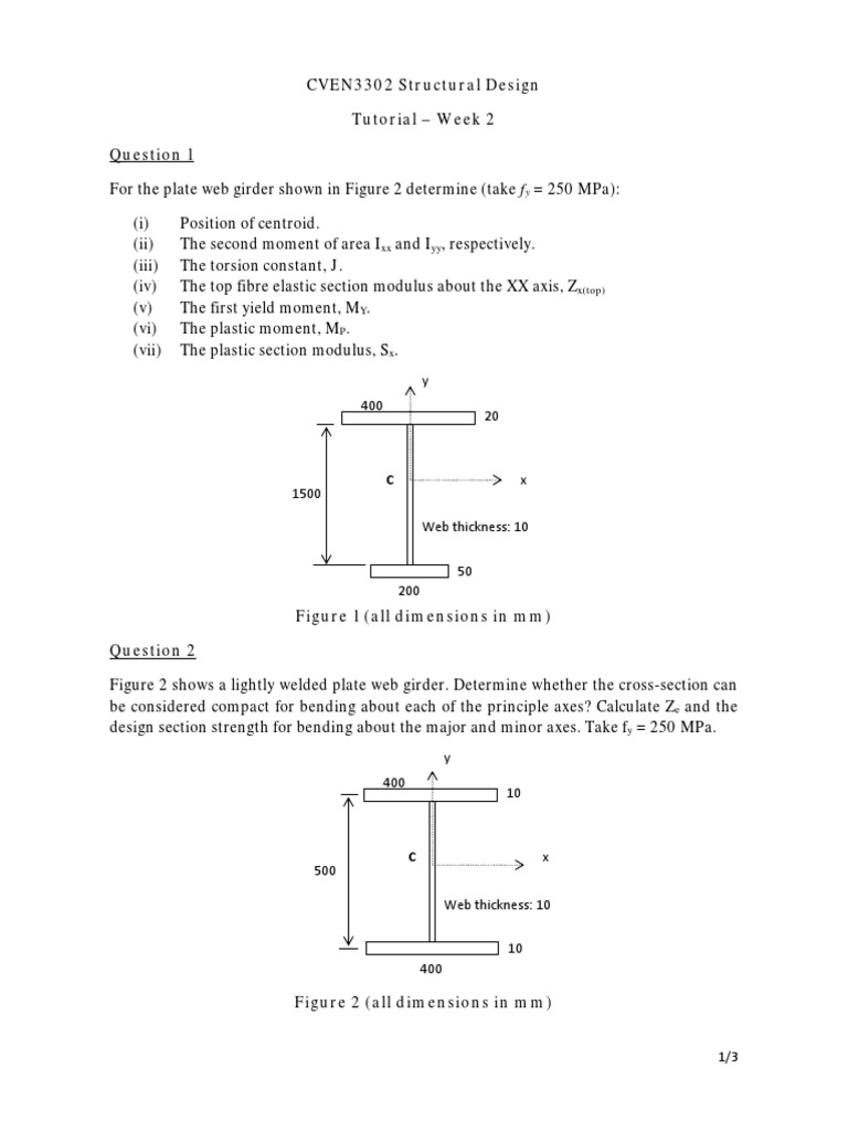 Structural Design Tutorial: Plate Web Girders | PDF