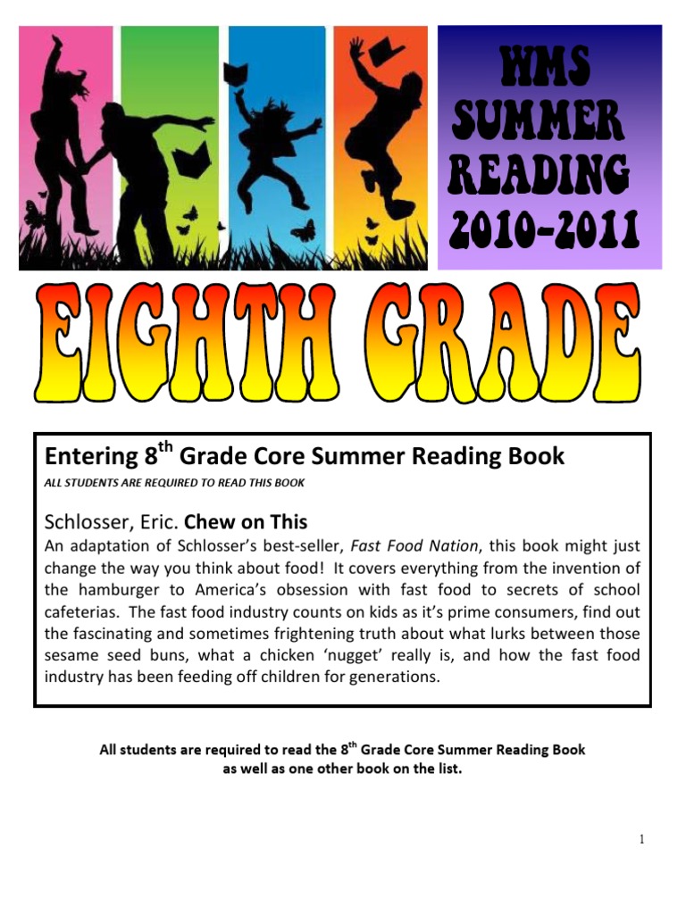 Entering 8 Grade Core Summer Reading Book: Schlosser, Eric. Chew On ...