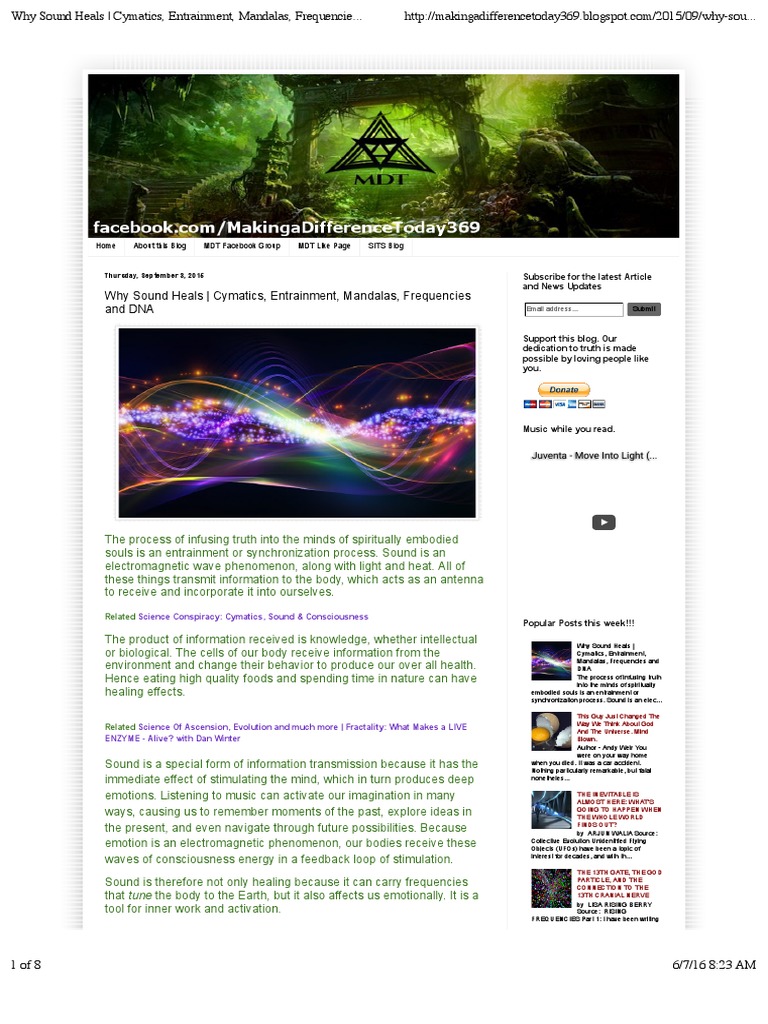 Sound Healing: Cymatics, Entrainment, Frequencies and DNA | PDF | Hertz ...