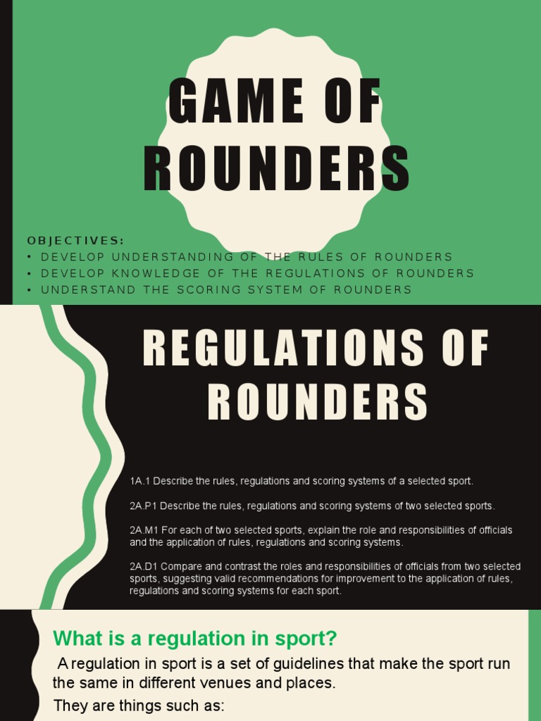 Rounders Rules & Regulations Guide | PDF | Bowling (Cricket) | Ball And ...