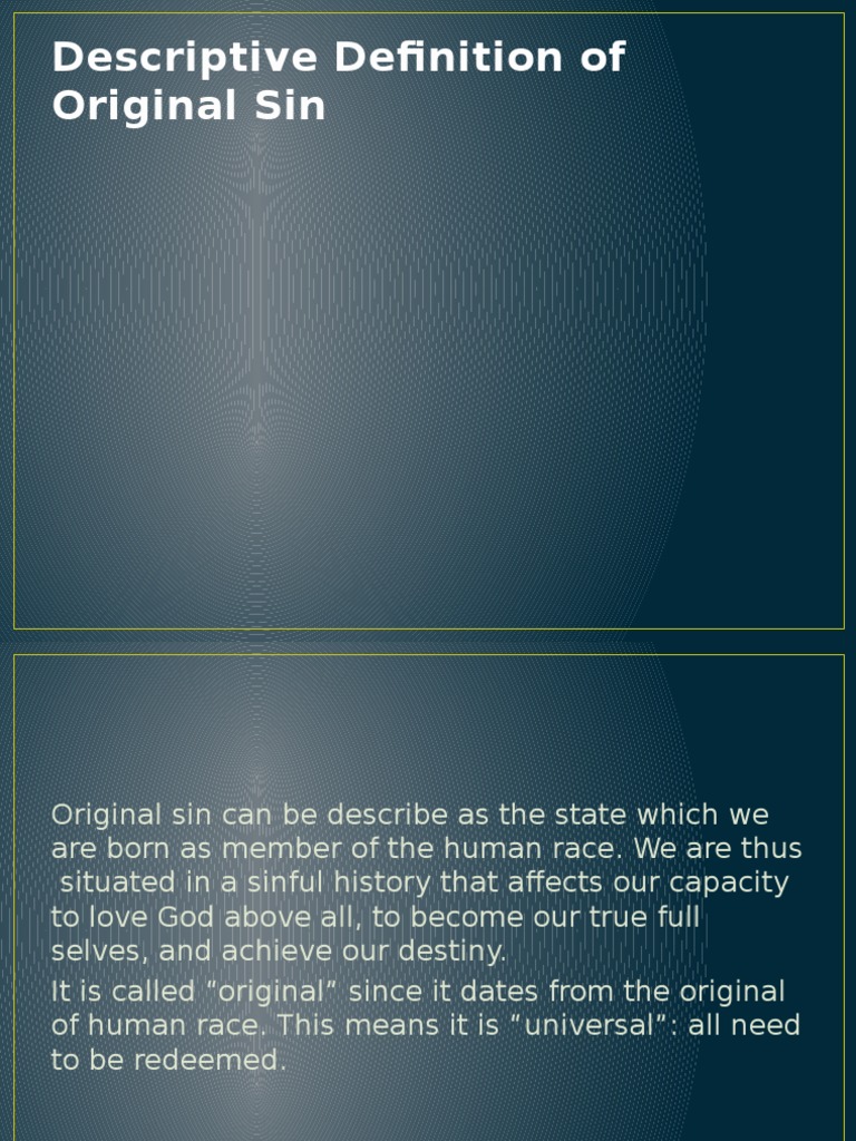 Descriptive Definition of Original Sin | PDF | Ancient Mediterranean ...