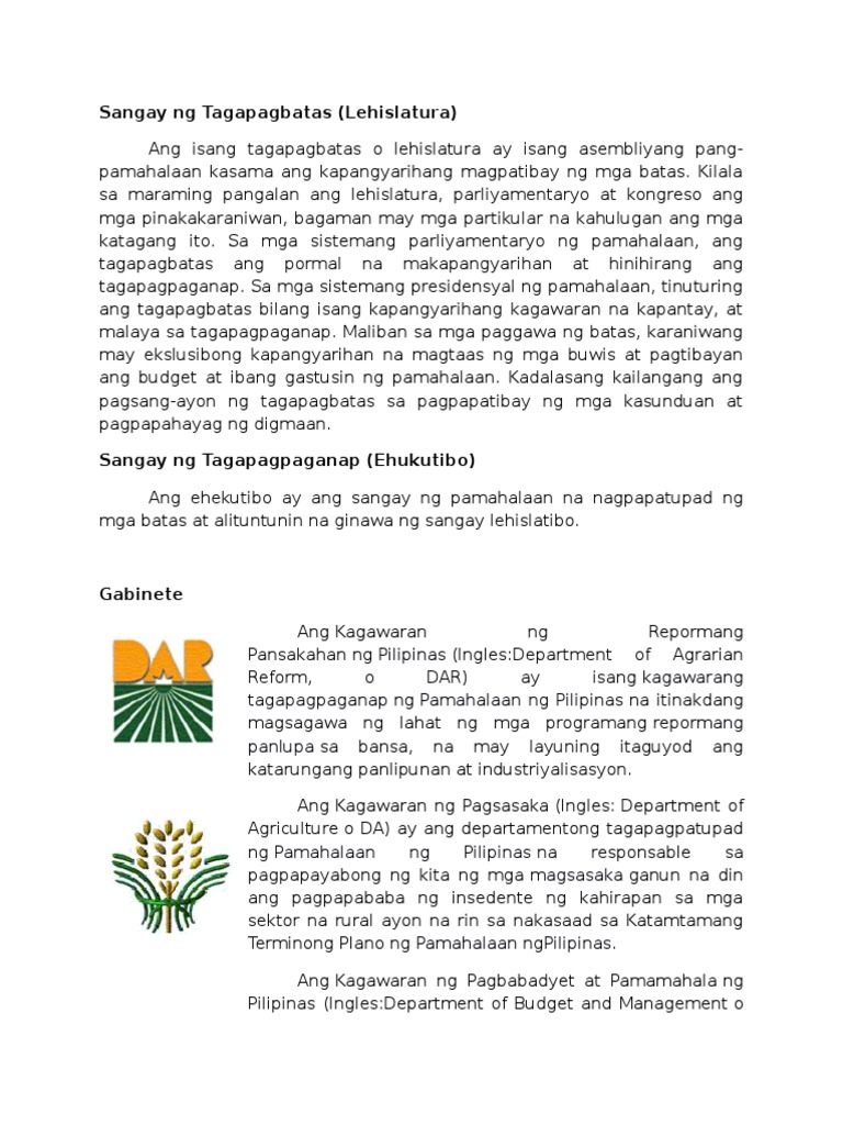 Sangay NG Tagapagbatas | PDF