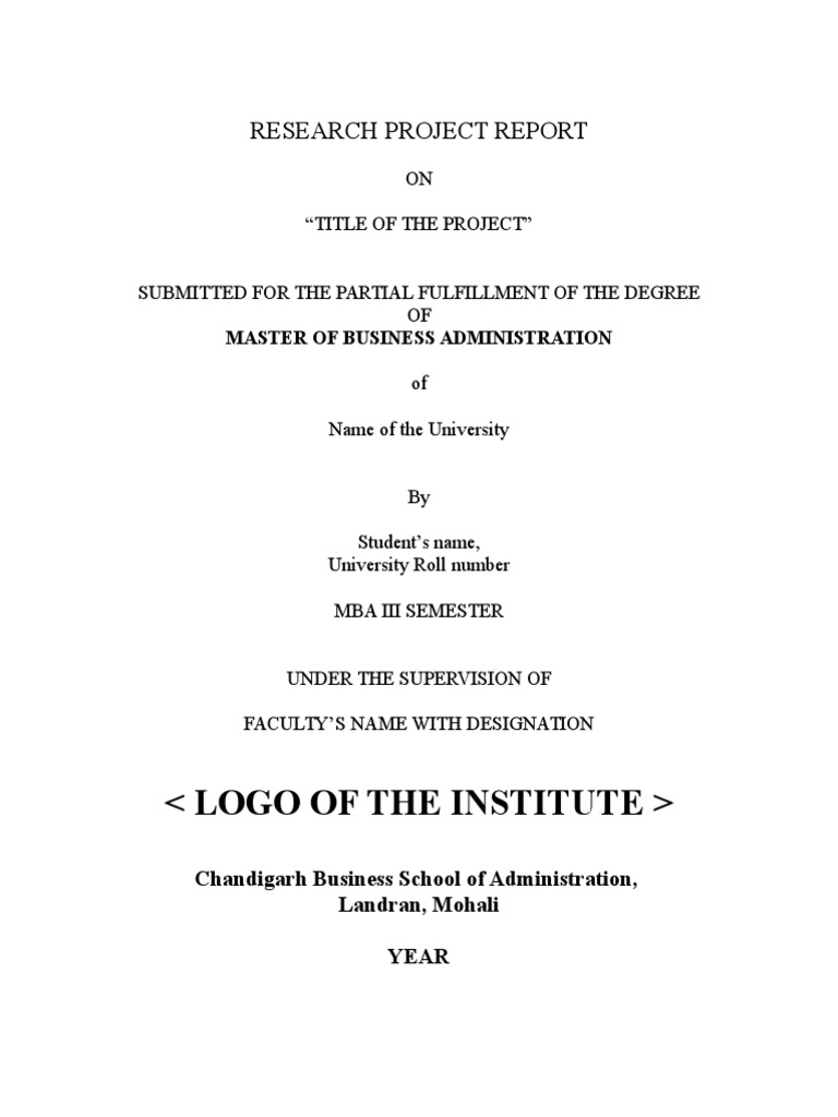 Research Project Report | PDF
