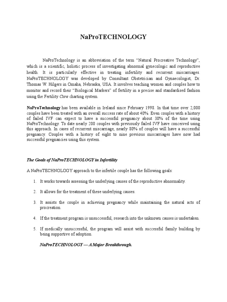 Naprotechnology: Naprotechnology Has Been Available in Ireland Since ...