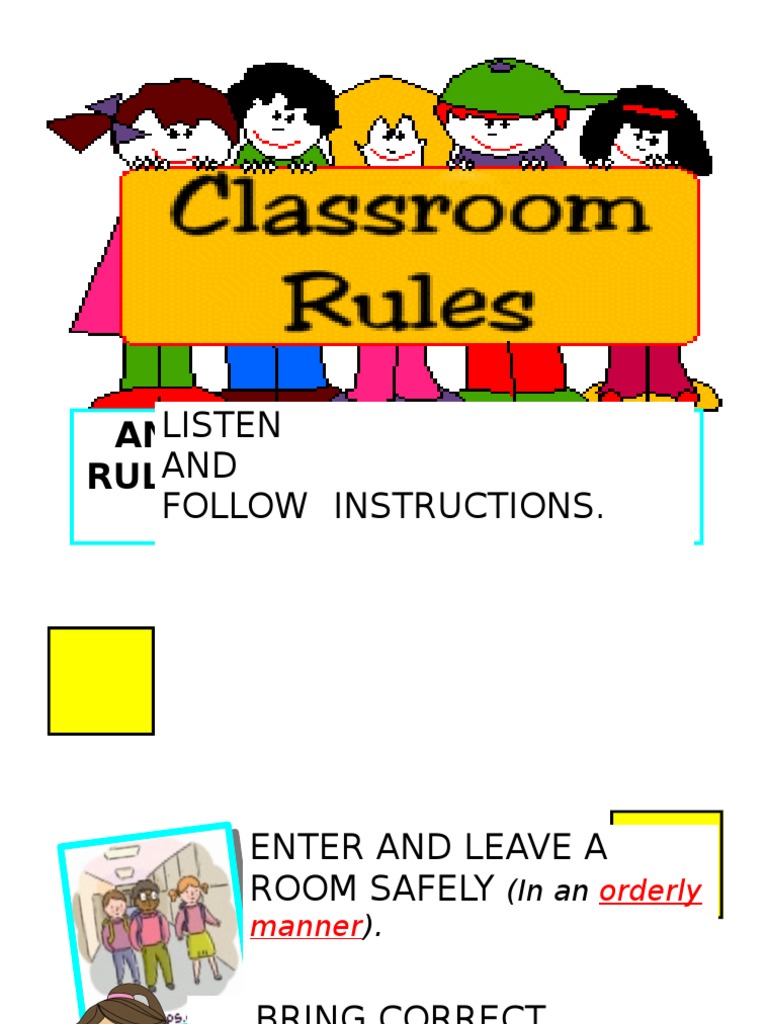 Listen AND Follow Instructions.: and Also - . - Follow The Rules of ...
