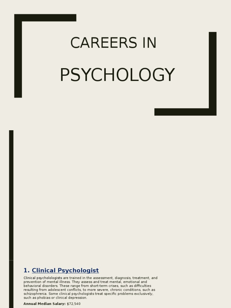 Careers In: Psychology | Clinical Psychology | Psychology & Cognitive ...
