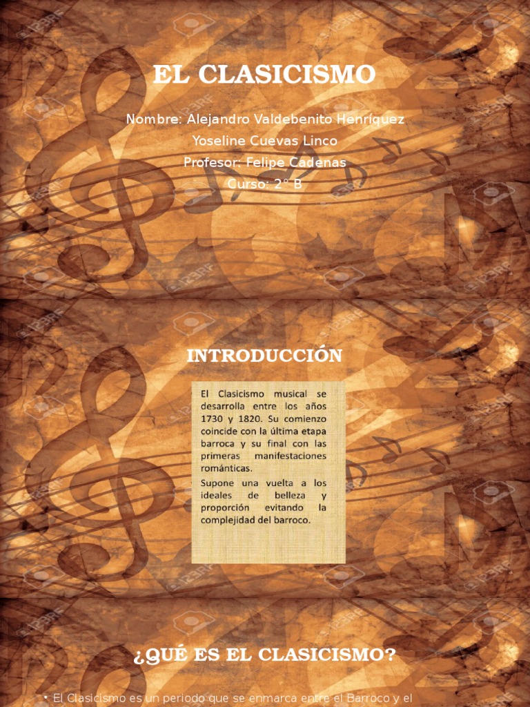 El Clasicismo | PDF | Periodo Clásico (Música) | Música clásica