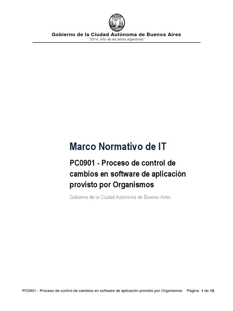 Control de Cambios en Software GCABA | PDF | Pruebas de software | Software