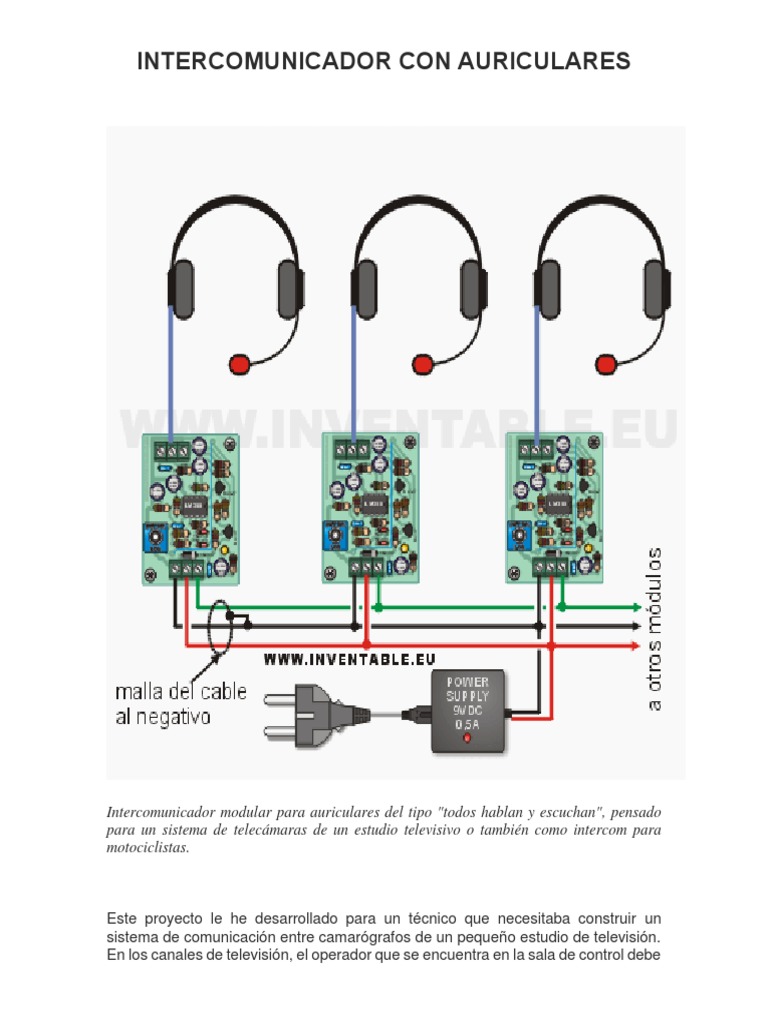 Diagrama Intercomunicador con Auriculares | PDF | Amplificador ...