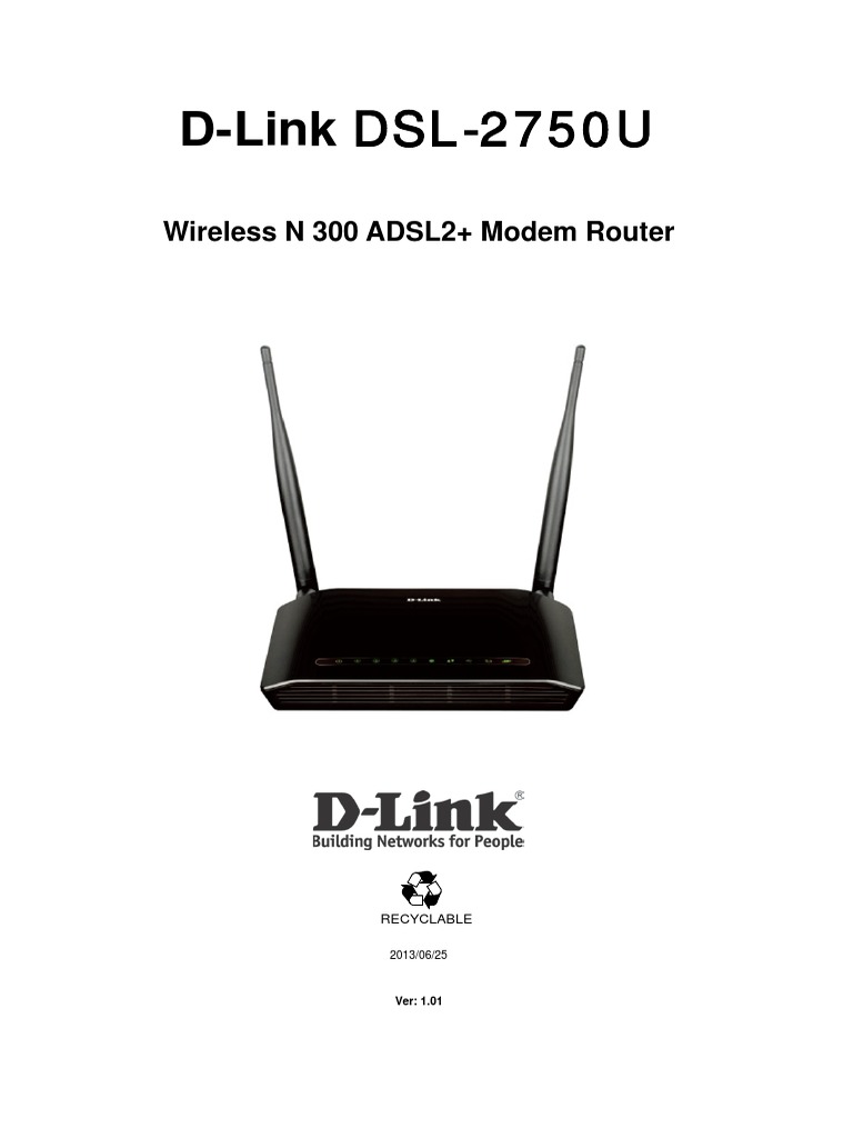 DSL-2750U U1 Manual v1.01 | PDF | Ip Address | Wireless Lan