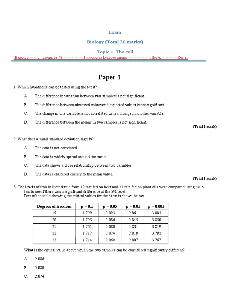 GHFHF | PDF | Student's T Test | Mitosis