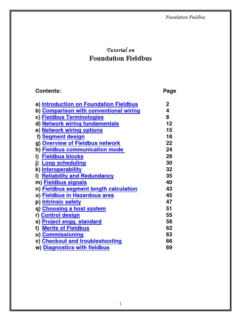 Foundation Fieldbus Tutorial | PDF | Cable | Electrical Wiring