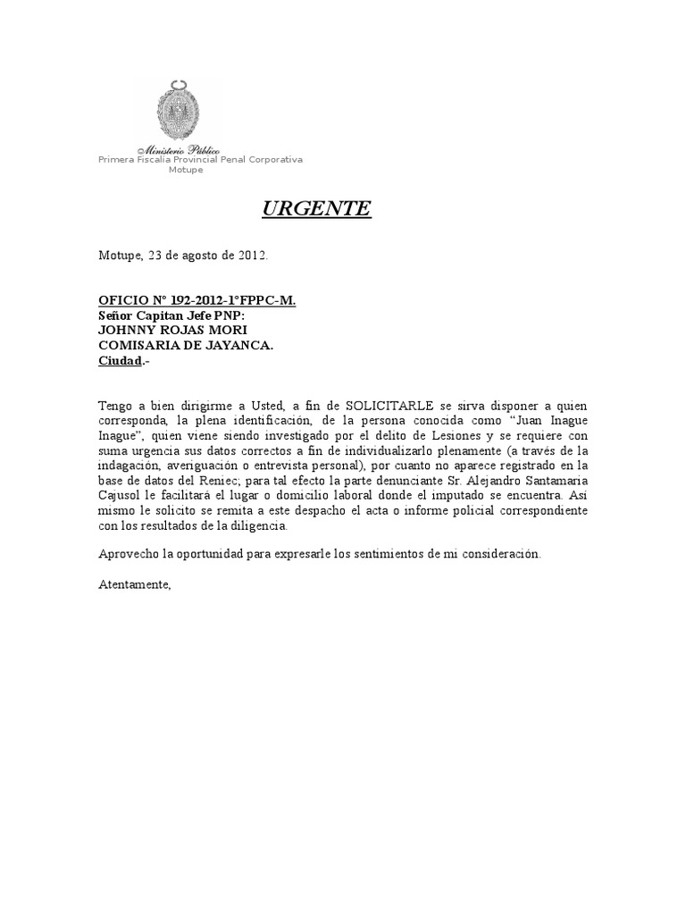 Oficios Comisaria | PDF