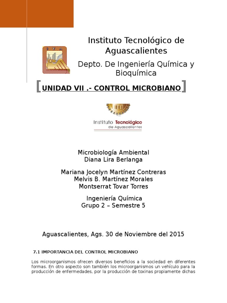 Control Microbiano | PDF | Esterilización (Microbiología) | Microorganismo
