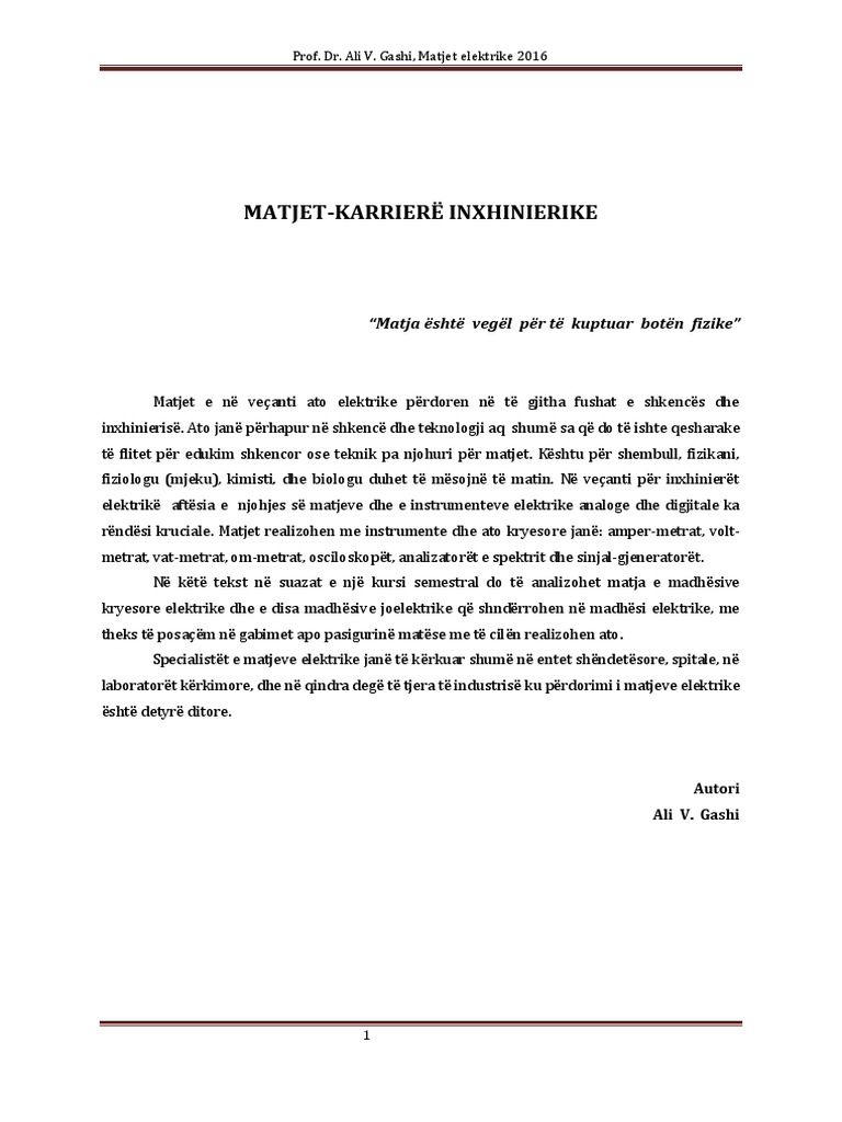 Matjet Elektrike Fiek-2016 | PDF