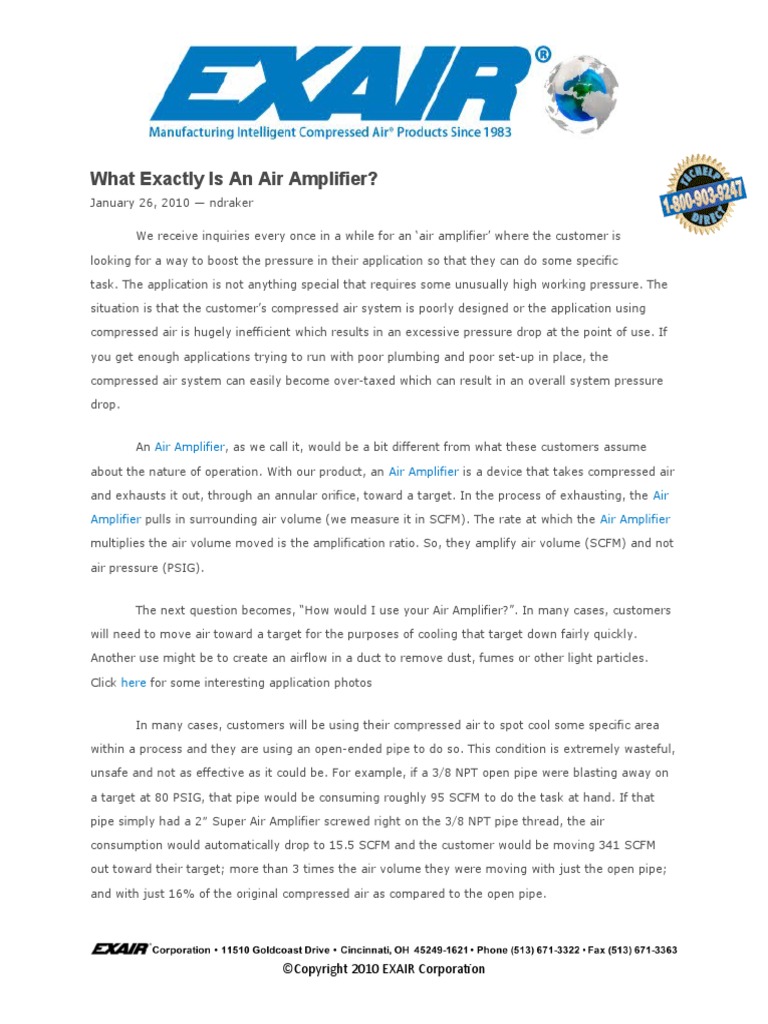 What Exactly Is An Air Amplifier | PDF | Amplifier | Gas Technologies