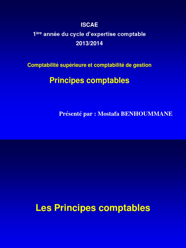 Les Principes Comptables CEC