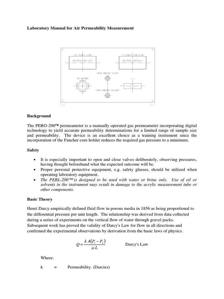 Air Permeability Measurement Guide | PDF | Permeability (Earth Sciences ...