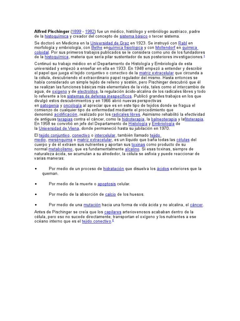 Alfred Pischinger | PDF | Tejido conectivo | Tejido (biología)