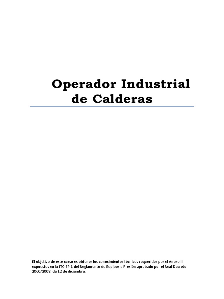 Curso Operador Industrial de Calderas PDF | PDF | Calor | Gases