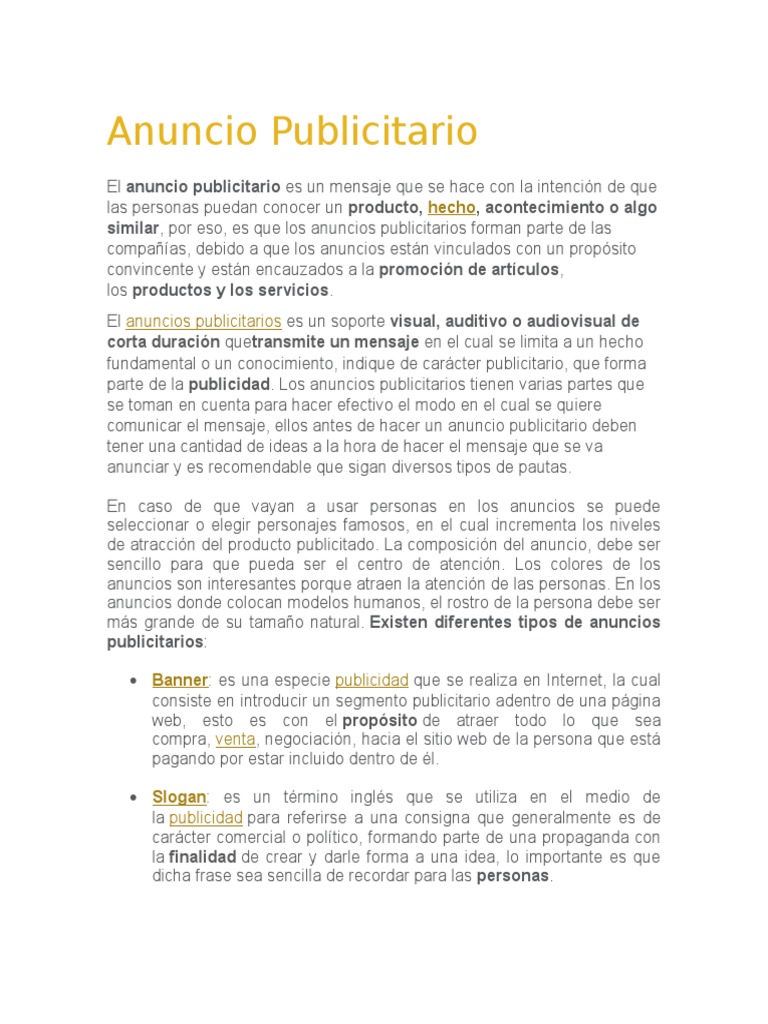 Anuncio Publicitario | PDF | Anuncio de televisión | Publicidad