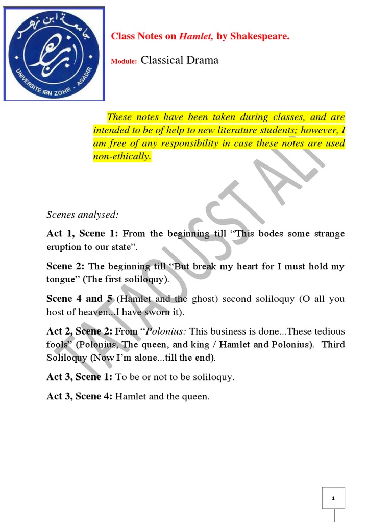 Classical Drama | PDF | Hamlet | Plays Based On European Myths And Legends