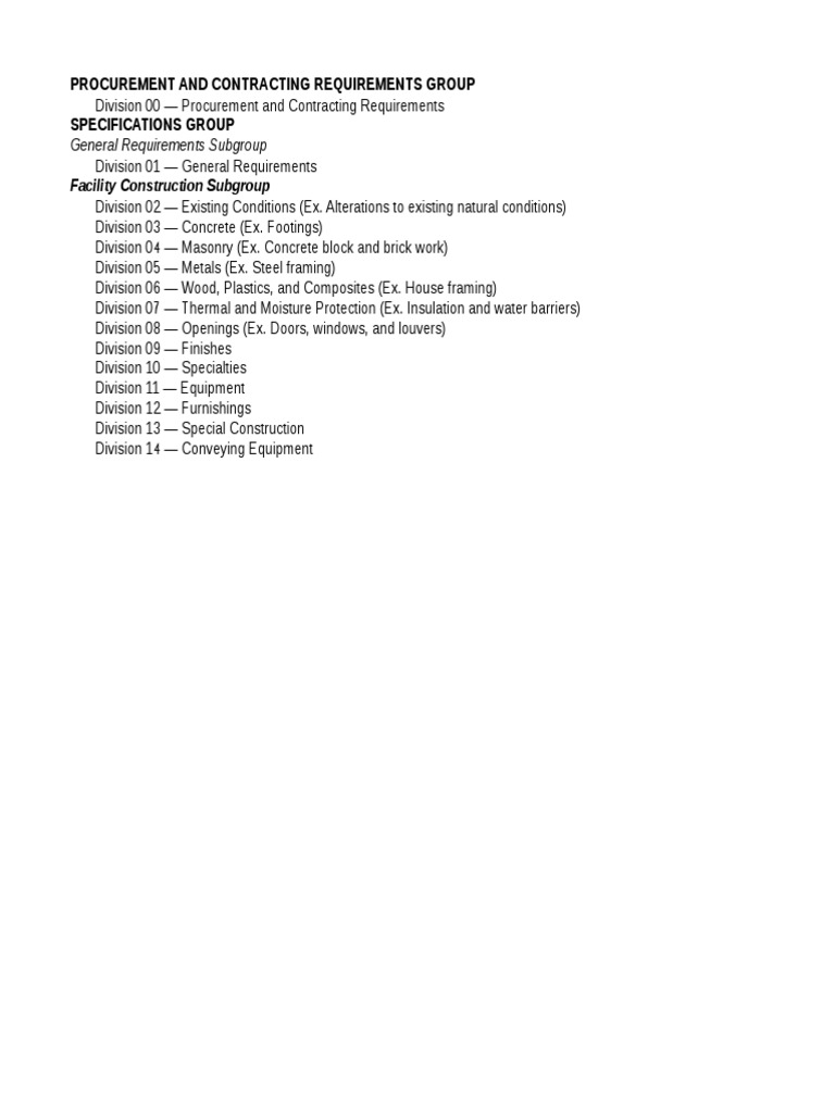 CSI 50 Div | PDF | Building Insulation | Concrete