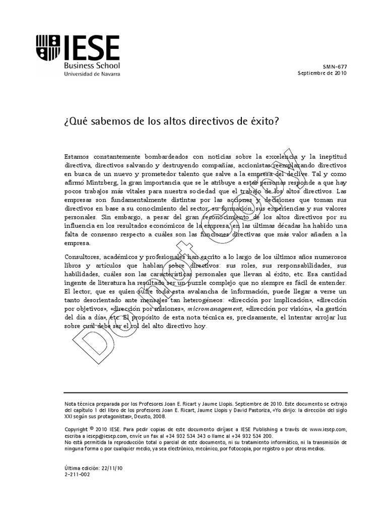 Que Sabemos de Los Altos Directivos | PDF | Toma de decisiones ...