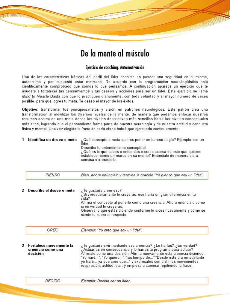 4 Ejercicio - de La Mente Al Musculo | PDF | Mente | Verdad