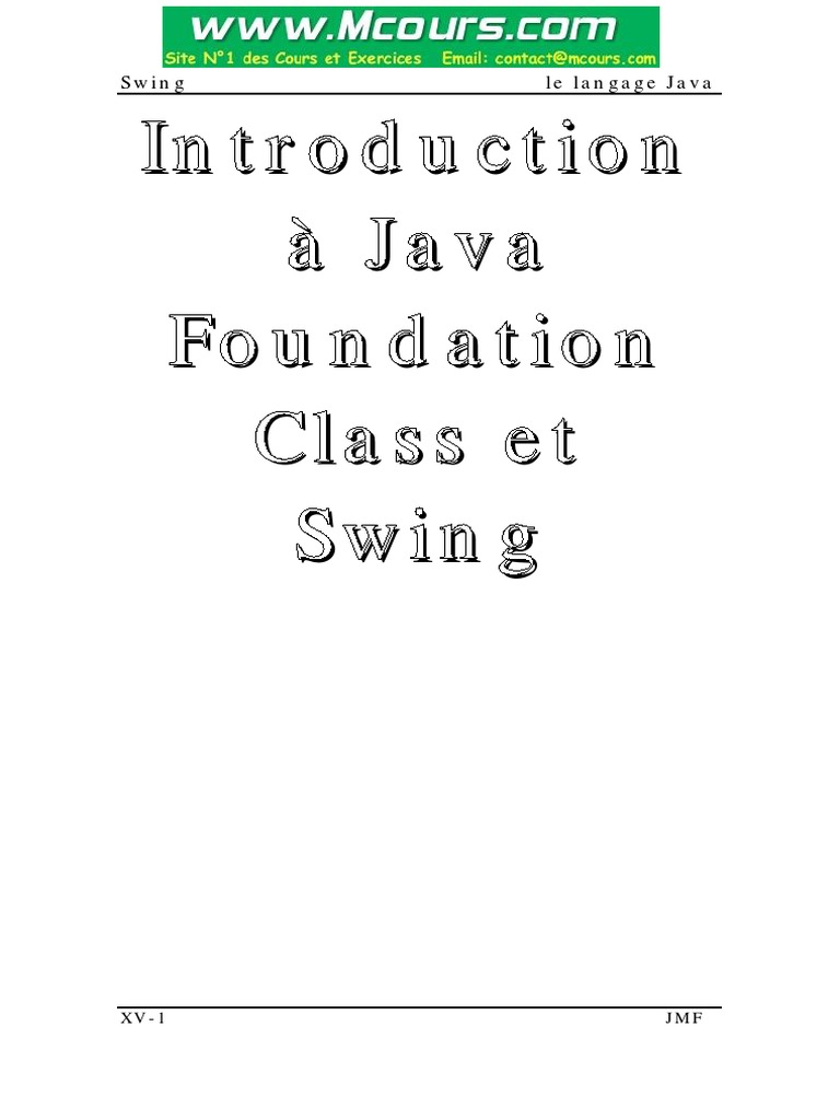 Introduction à Java Swing | PDF | Interface (Informatique) | Java (Langage de programmation)