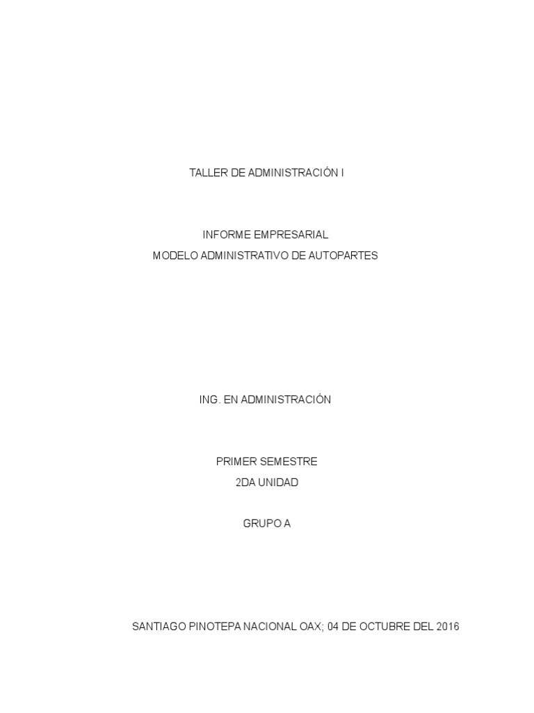 INforme Modelo Administrativos Ejemplo | PDF | Pequeñas y medianas ...