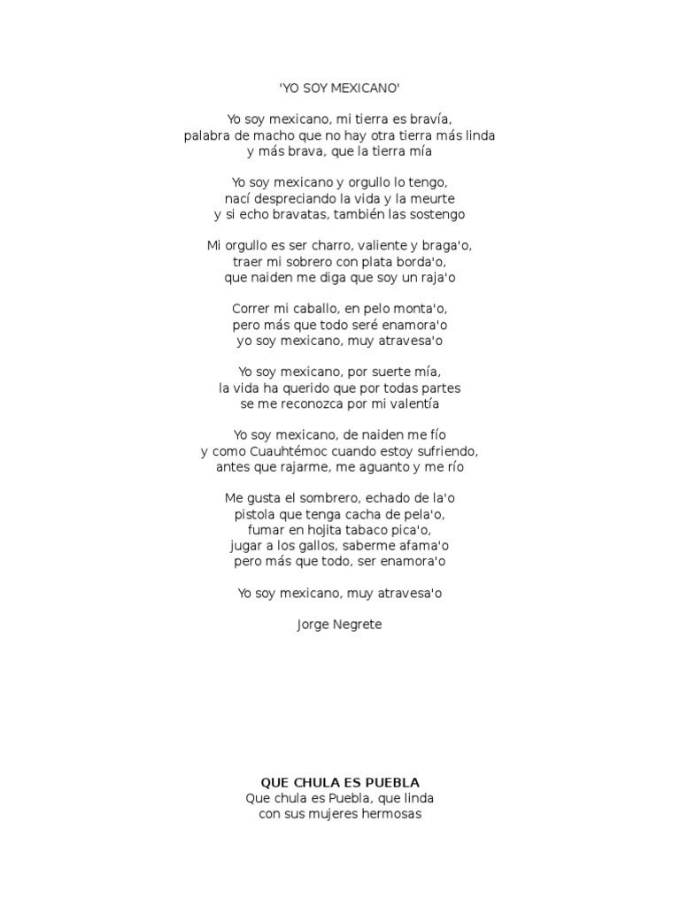 Yo Soy Mexicano | PDF