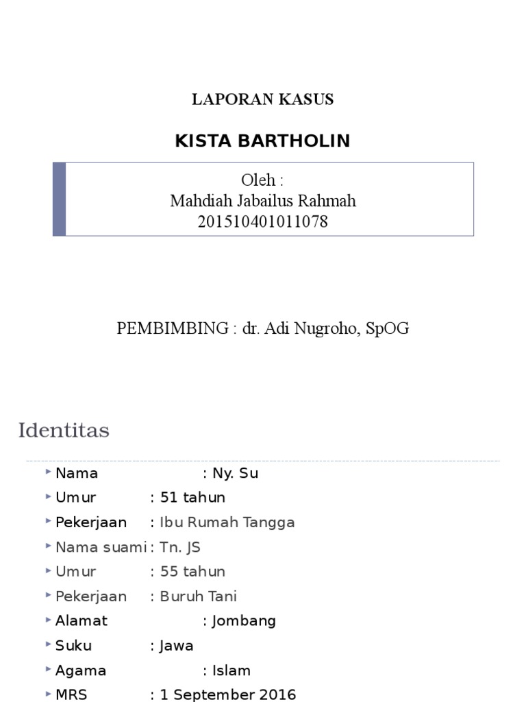 Lapsus Kista Bartholin | PDF