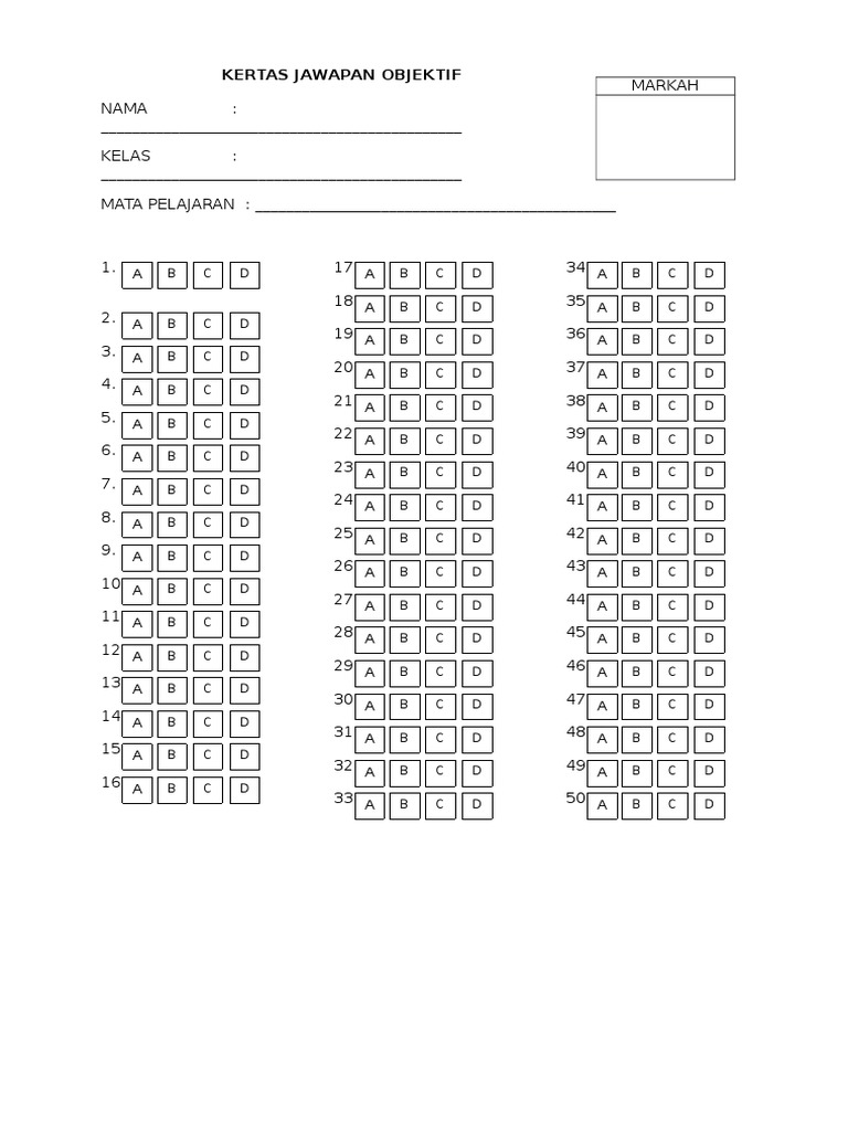 Borang OMR (Modified) | PDF