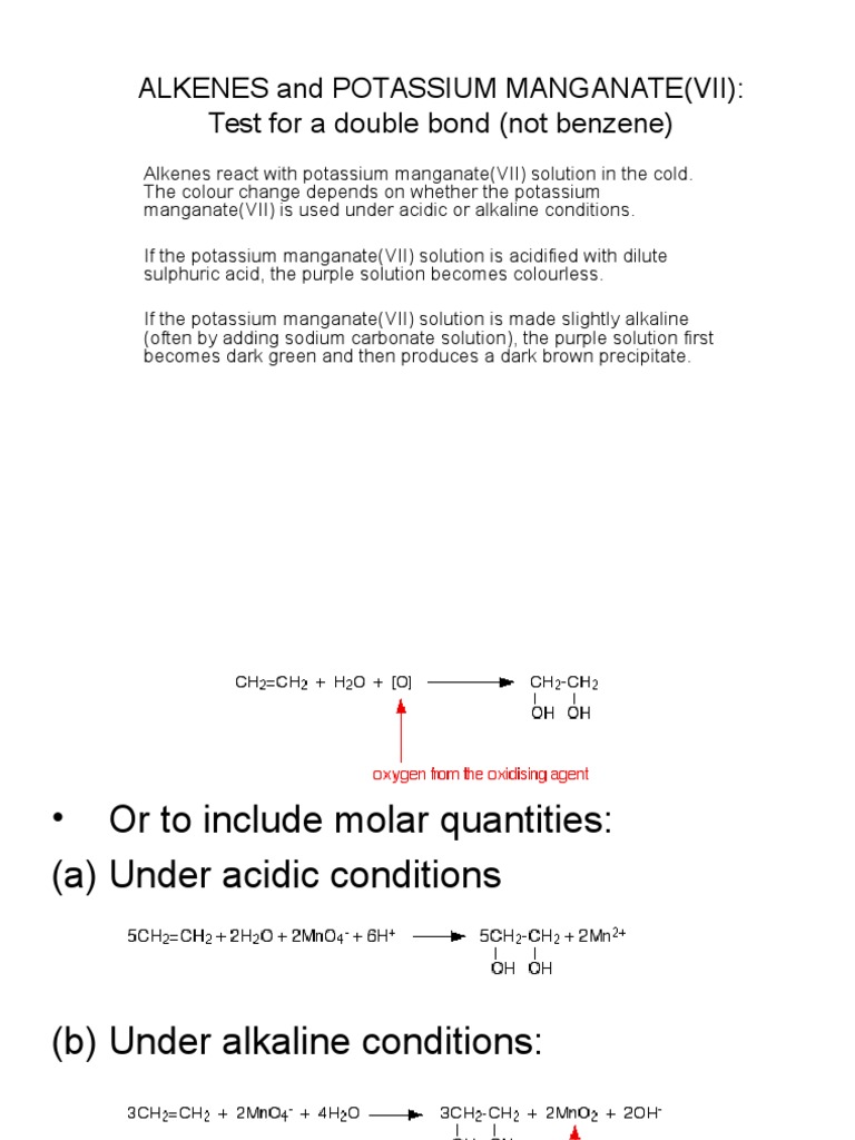 Alkenes and Potassium Manganate Vii | PDF