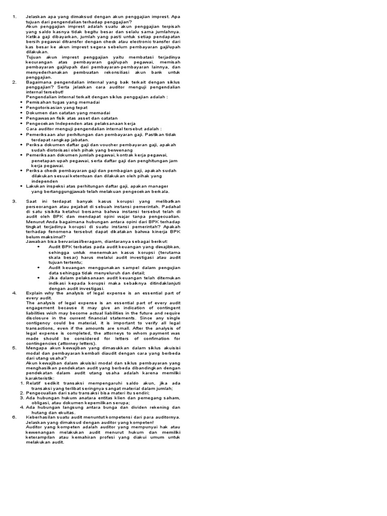 Kompilasi Soal Auditing 5A | PDF