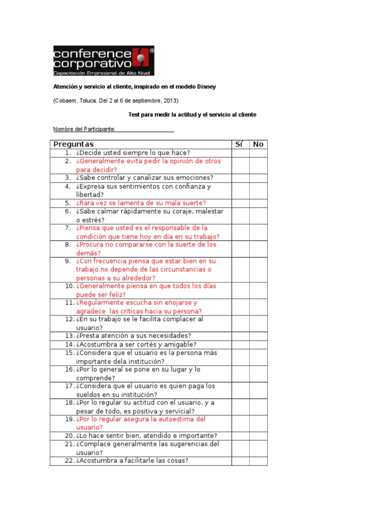 Test para Medir La Actitud | PDF