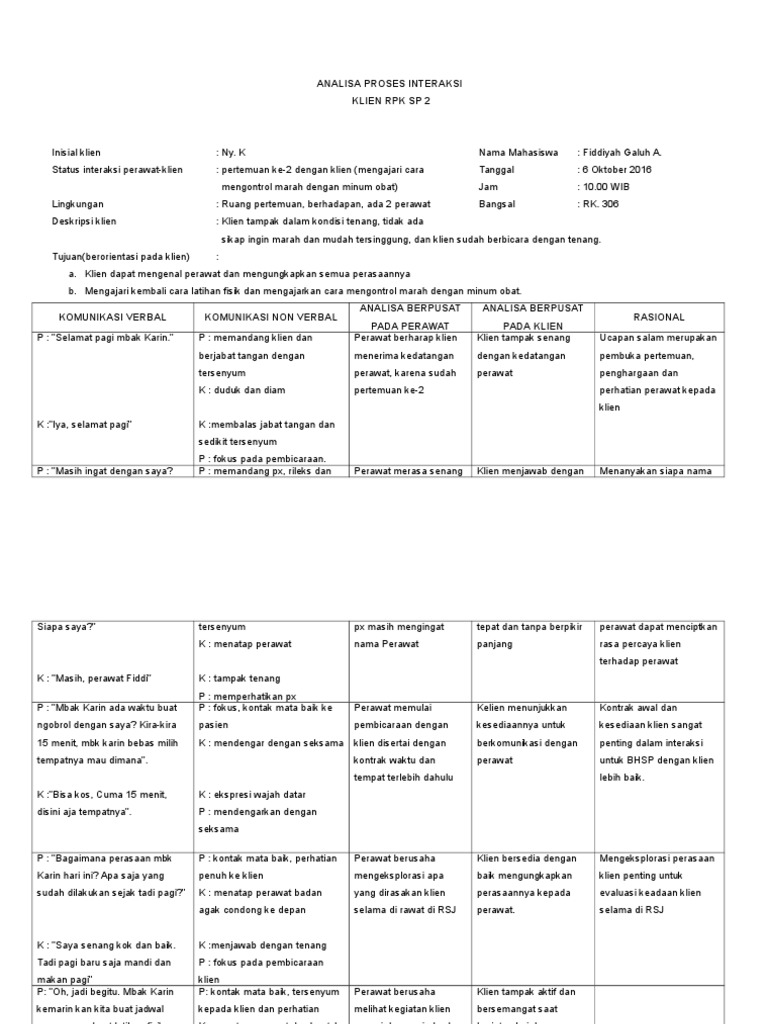 Analisa Proses Interaksi (RPK SP 2) | PDF