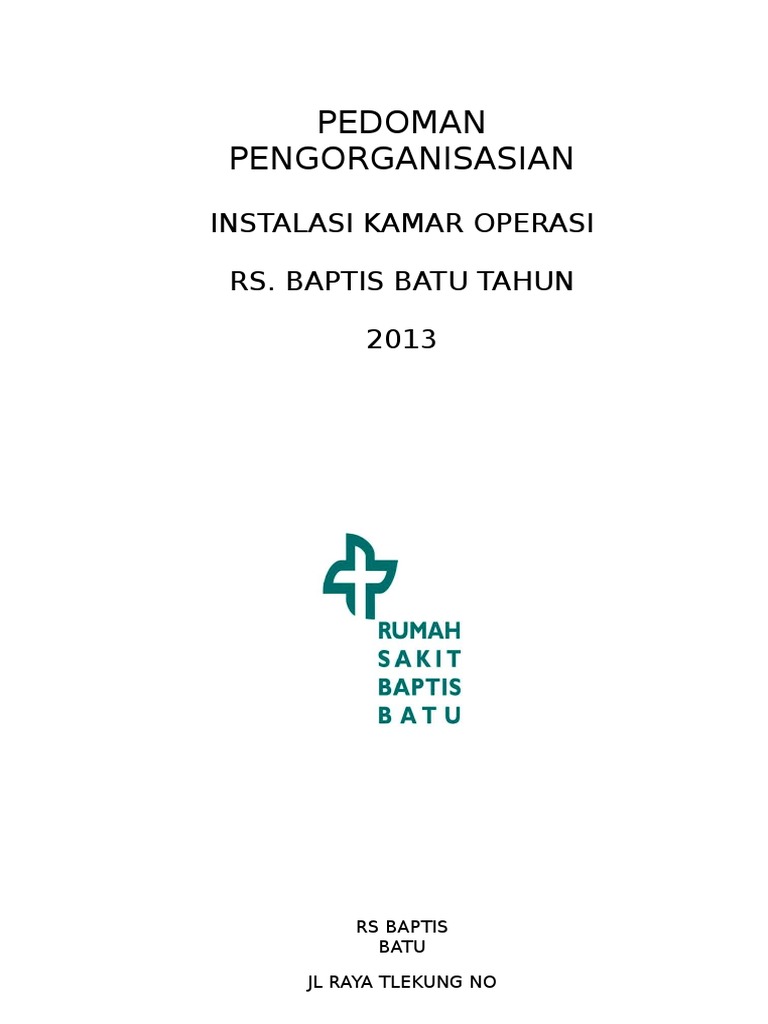 Pedoman Pelayanan Kamar Operasi RS Baptis | PDF | Bisnis | Kesehatan ...