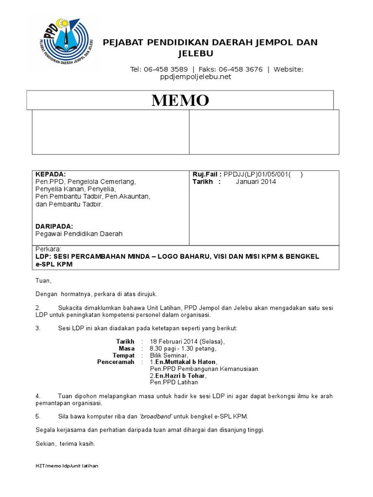 Lamp 7 - CTH Memo Jemputan LDP | PDF