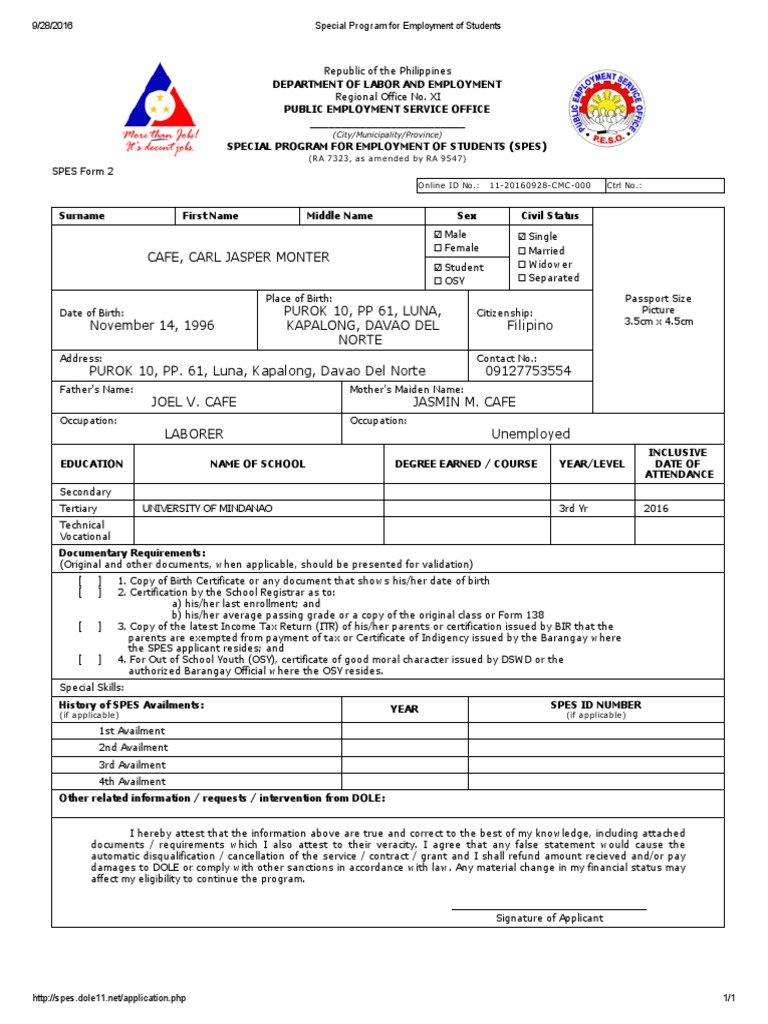 Special Program For Employment of Students | PDF