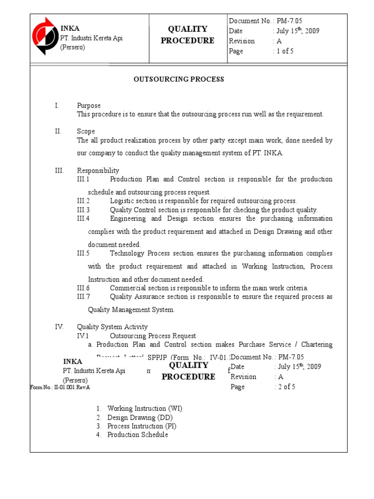 PM - 7.05 Outsourcing Process | Download Free PDF | Quality Management ...