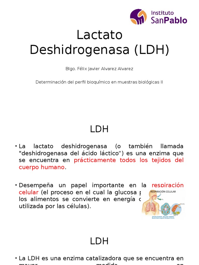 Lactato Deshigronesada (LDH) | PDF | Lactato deshidrogenasa | Ácido láctico