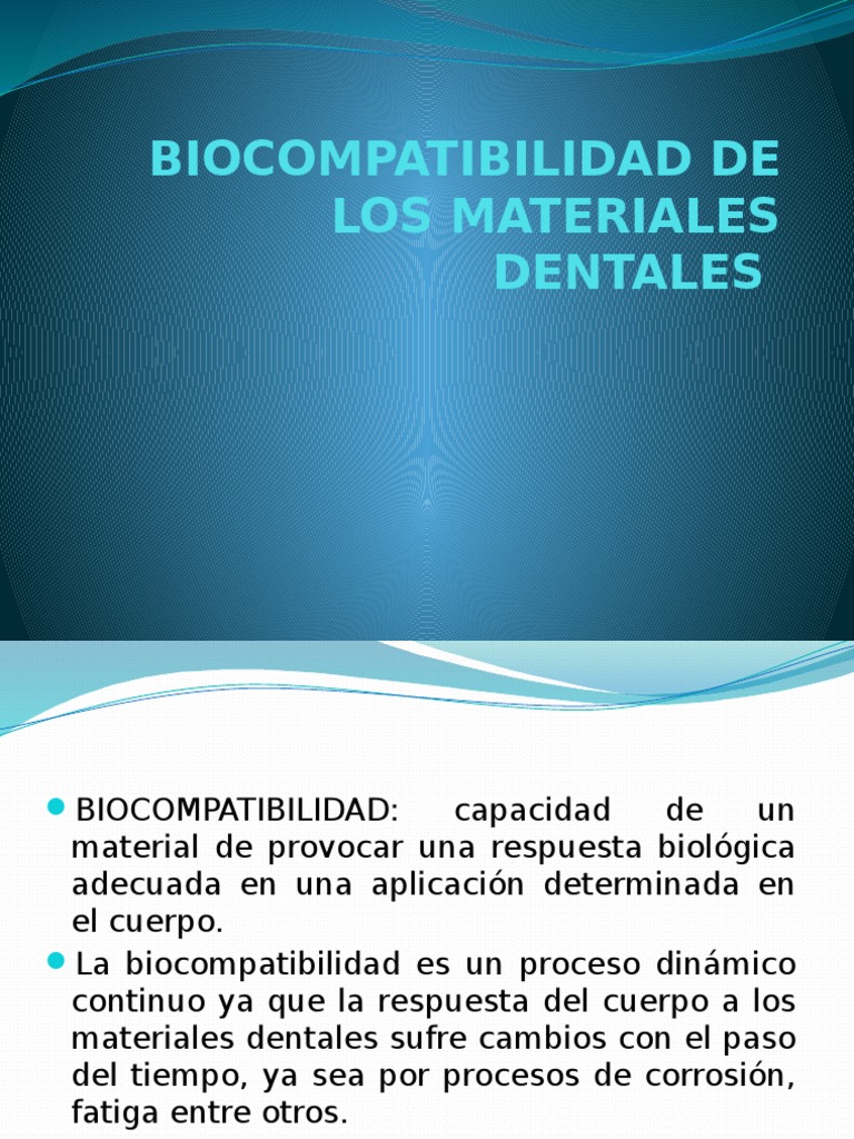 Biocompatibilidad de Los Materiales Dentales | PDF | Membrana mucosa ...