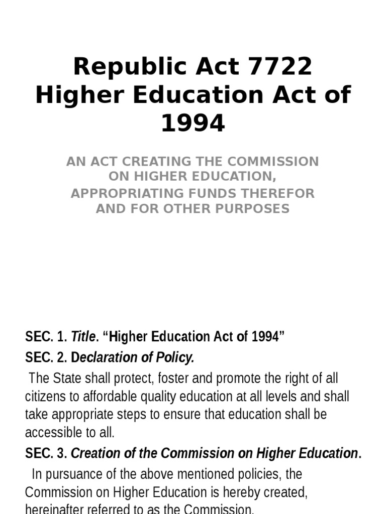 Ra 7722 | Download Free PDF | Taxes | Higher Education