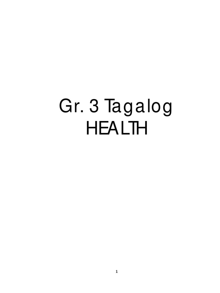 Gr. 3 Tagalog Health Q1 | PDF