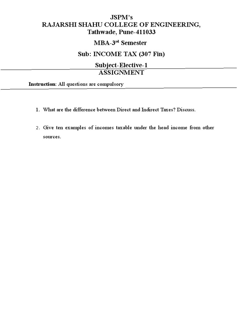 JSPM's Rajarshi Shahu College of Engineering, Tathwade, Pune-411033 MBA ...