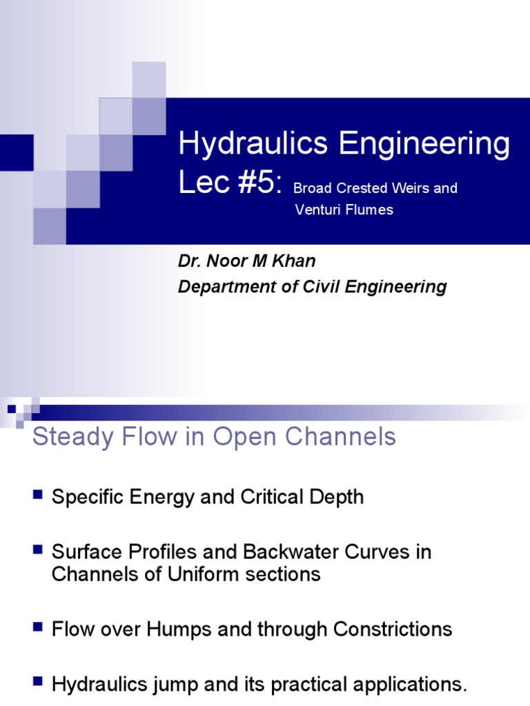 Hydraulics Engineering Lec 5-Weirs and Flume | PDF | Chemical Engineering | Gases