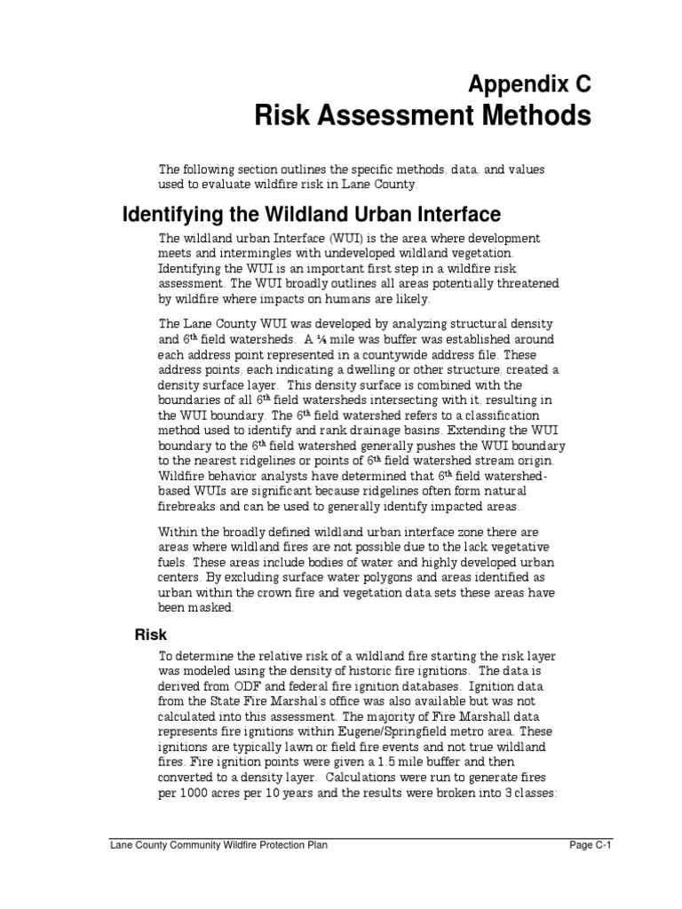 Appendix C Risk Assessment | PDF | Wildfire | Emergency Management